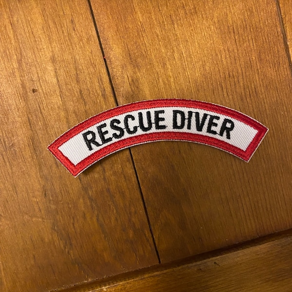 RESCUE DIVER Certification Chevron PATCH Scuba Diving Experience Iron ...