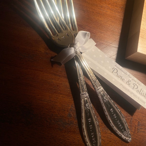 Personalized Wedding Forks - Hand Stamped With Initials & Dated Handles ...
