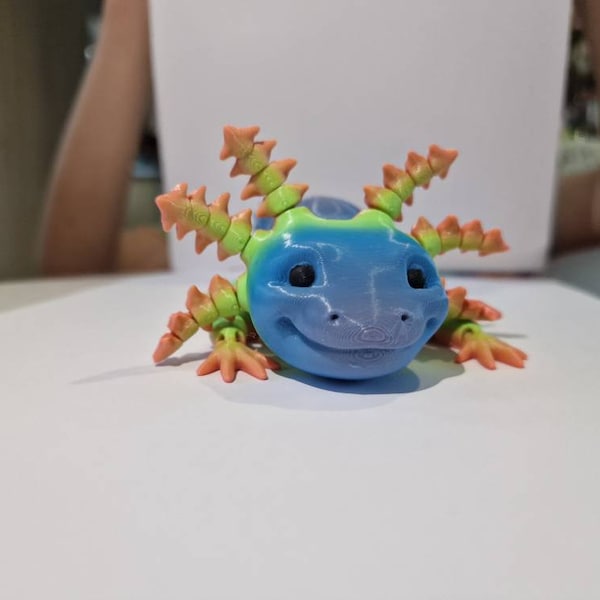 3dprinted Articulated Adorable Axolotl | Sensory Stress Fidget | as ...
