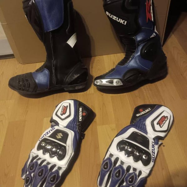 Handmade Motorcycle Gloves – Custom Motorbike Suzuki GSXR Racing ...