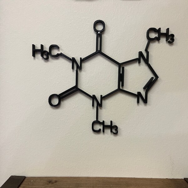 Caffeine Molecule Wall Decor | Caffeine Molecule Wall Art | Coffee ...