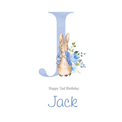 Peter Rabbit Blue Floral Watercolour Alphabet PNG, Peter Rabbit 26 ...
