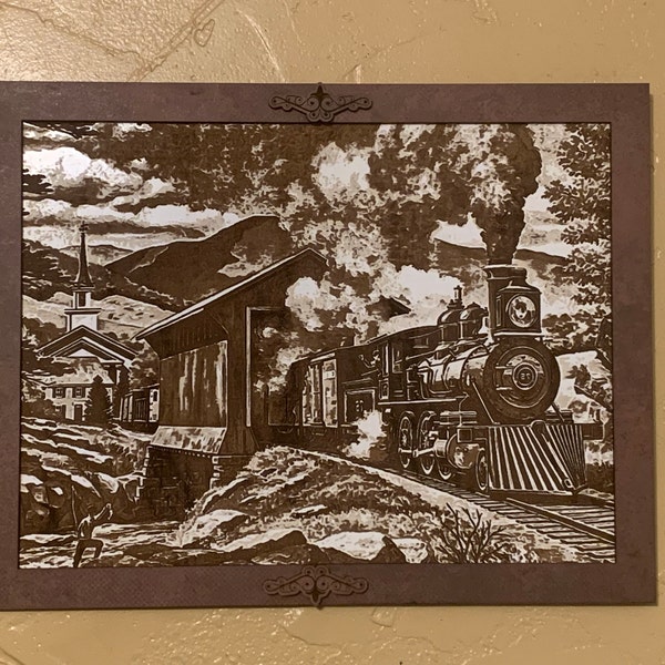 Digital Laser Cut File TRAIN Laser Cut Files for Glowforge , Laser Ready Files for Engraving ...