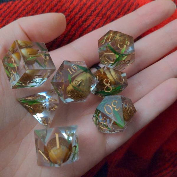Acorn Dnd Dice Set, D&D Dice, Sharp Edge Dice, Dungeons and Dragons ...