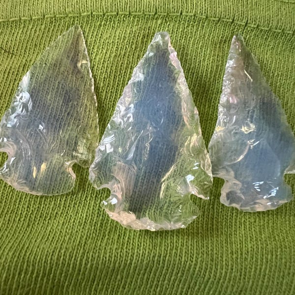 Opalite Arrowhead, Opalite Crescent Arrow Head, White Spear Head ...