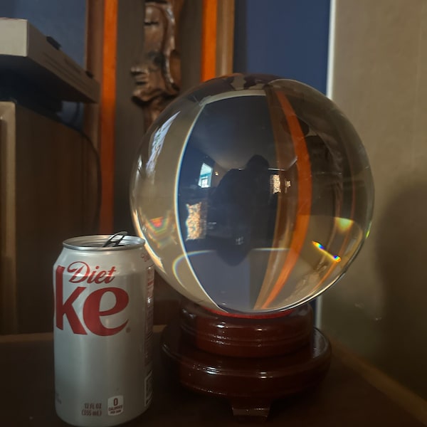 BLACK OBSIDIAN SPHERE Large Gazing Crystal, Magic Scrying Orb ...