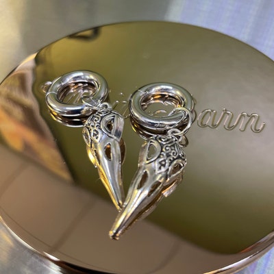 Goth Spike Plug Hoop Gauges Tunnels Ear Earrings Dangle 4g 2g 0g 00g 7/ ...