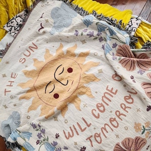 Pink Gingerbread Christmas Blanket: Personalized Woven Cotton Throw ...