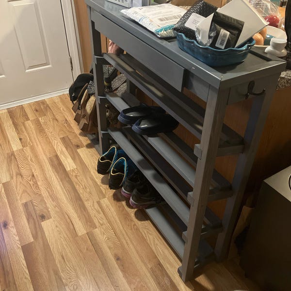 Shoe Rack and Table With Stain, Trim, and Polyeurethane - Etsy
