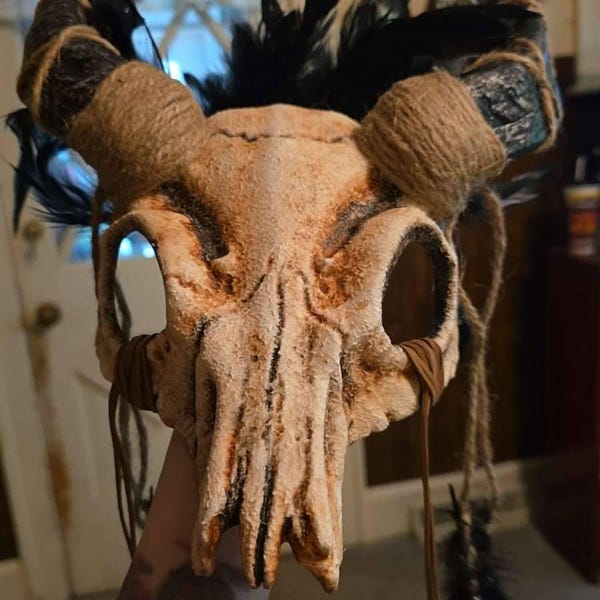 Ram Horns Headpiece Antler Devil Horns Natural Voodoo Costume Cosplay ...