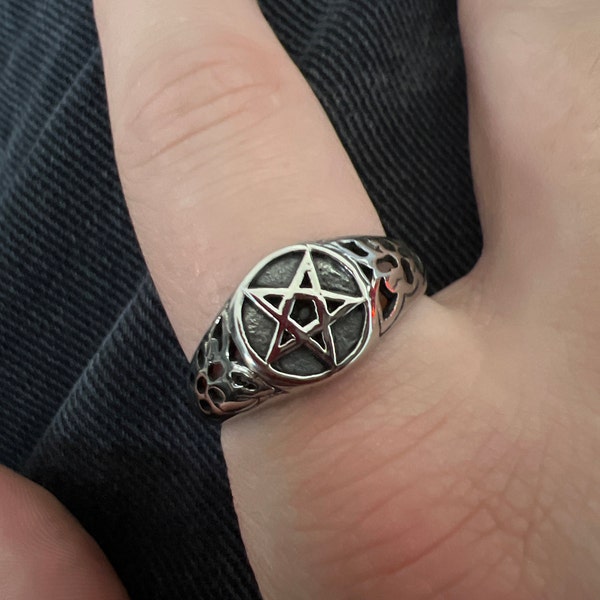 Vintage 90s Style Goth Punk Grunge Pagan Wiccan Pentagram GENUINE ...