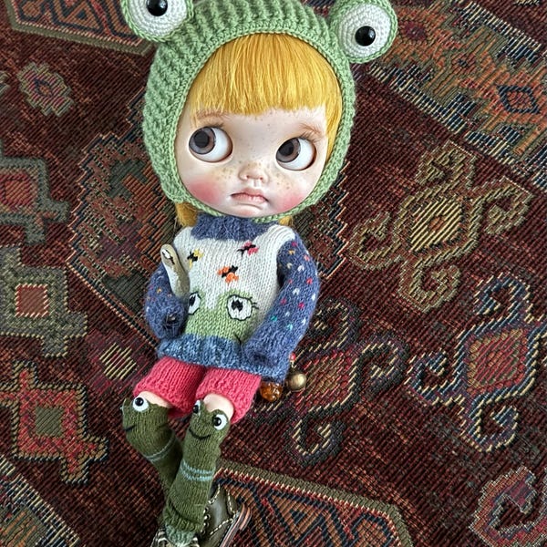 Light Green Knit Frog From Tiktok. Soft Whimsical Toad. Hippie Woodland ...