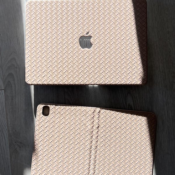Woven Beige Leather iPad Case | Boho Chic Cover for iPad Pro/air | iPad ...