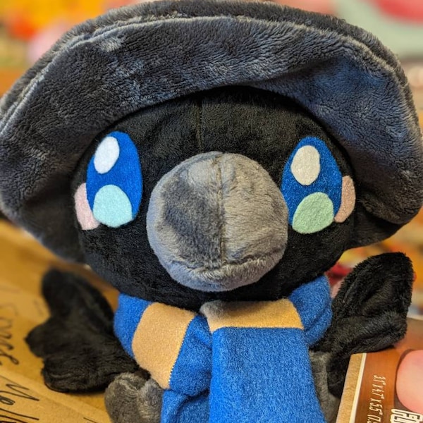 Raven Plush With Scarf & Witch Hat Sewing Pattern .pdf Tutorial Wizard ...