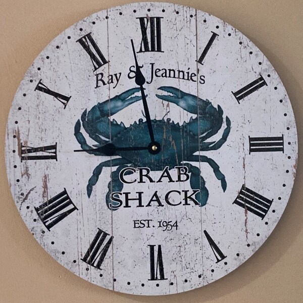 Blue Crab Clock- Personalized Blue Crab Clock - Etsy