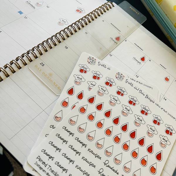 Period Tracker Planner Stickers: Functional Matte Stickers - Etsy