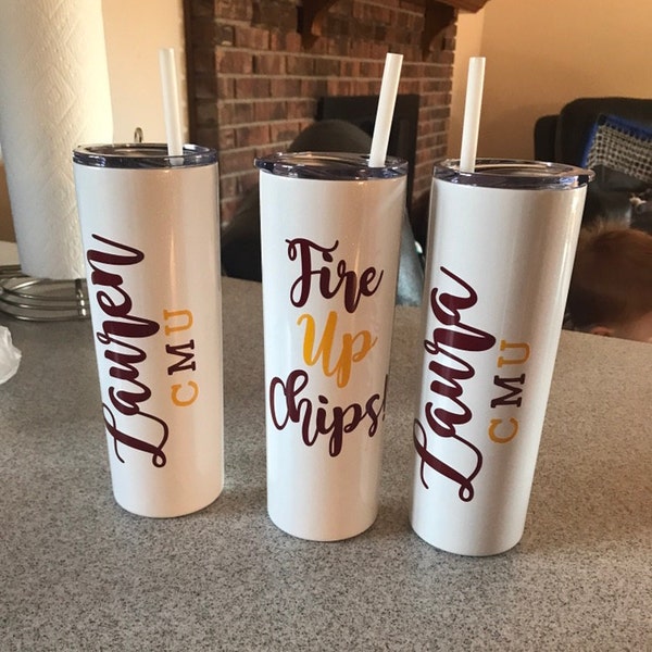 Central Michigan University Tumbler, CMU Alumni Gift, Fire up Chips ...