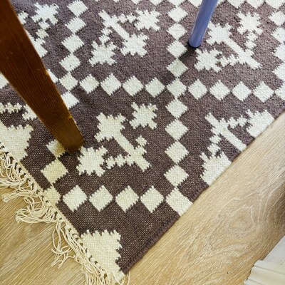 Checkeredbored Area Rug, Custom Size Checkered Rug, Home and Living ...