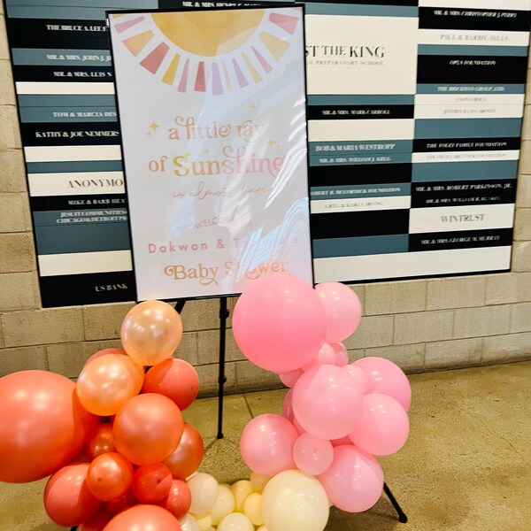Little Ray of Sunshine Baby Shower Welcome Sign | Boho Retro Sun Girl ...