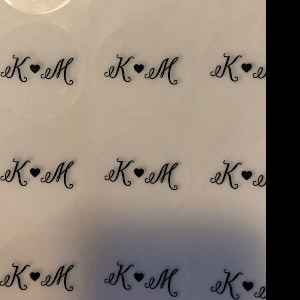 Initials Sticker, Gold Foil Wedding Stickers, Envelope Seal, Favor ...