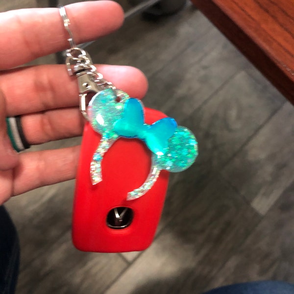 Mouse Ears Keychain | Disney Ears | Glitter Mickey Minnie Ear ...