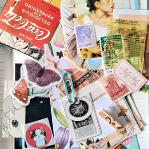 50x Random Scrap/off Cuts Paper Pack Junk Journal Snail Mail Card ...