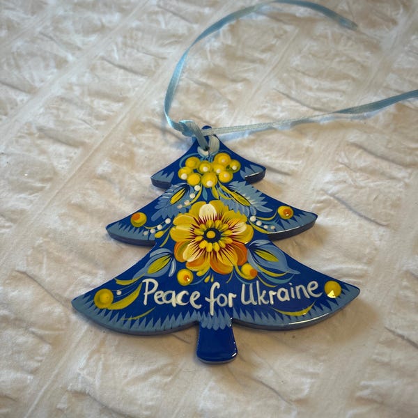 Hand Painted Ukrainian Christmas Ornament, Handmade Wooden Christmas ...