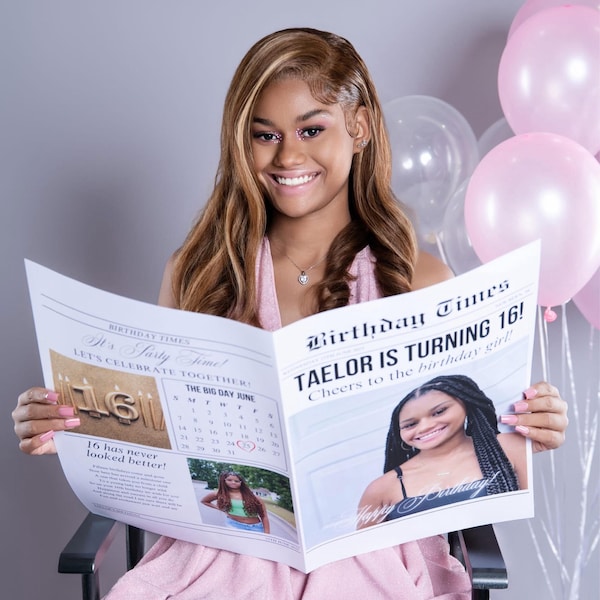 Canva Birthday Newspaper Template, Editable Newspaper Birthday, Large ...