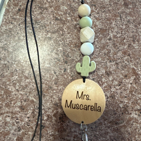 Boho Rainbow Daisy Beaded Teacher Lanyard, ID Badge Holder, Lanyard for ...