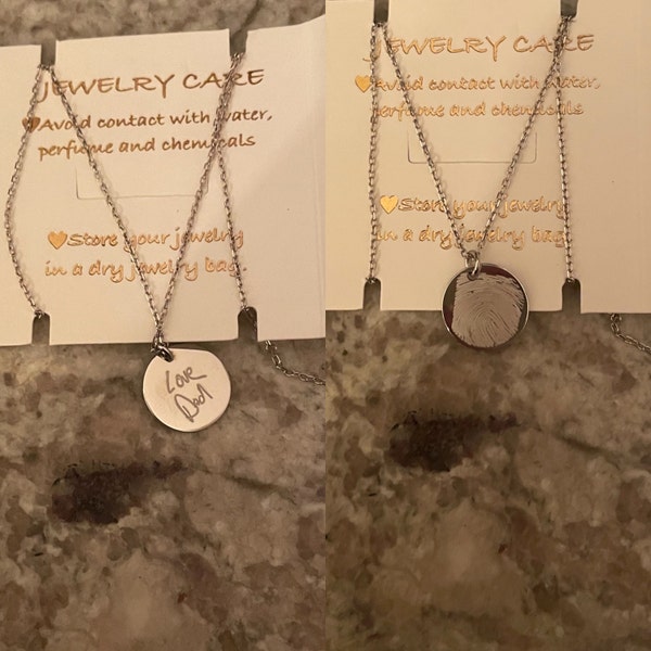 Personalized Fingerprint Necklace Jewelry, Memorial Jewelry Gift ...