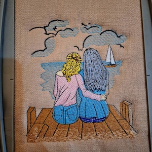 Sisters Embroidery Design 2 Sisters Embroidery Design Friend Design ...