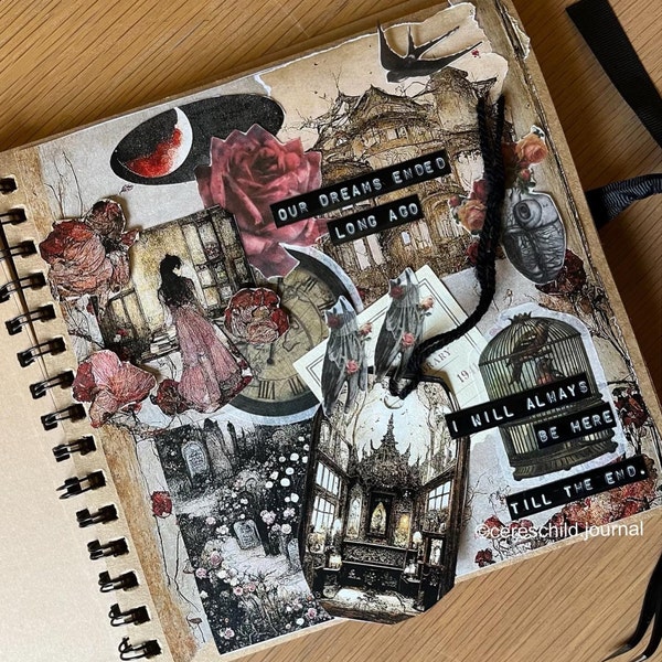 Gothic Tales Junk Journal Kit, Digital Download, Goth Journal Kit ...