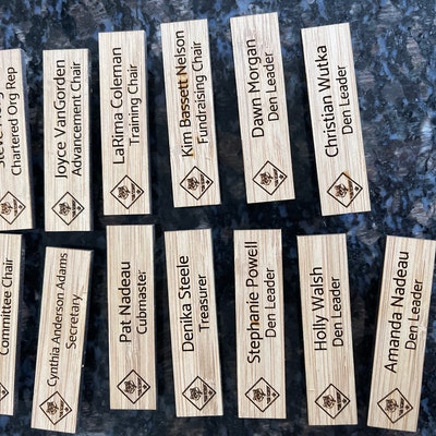 Bamboo Name Tags Personalized Magnetic for Scouts Leaders - Etsy