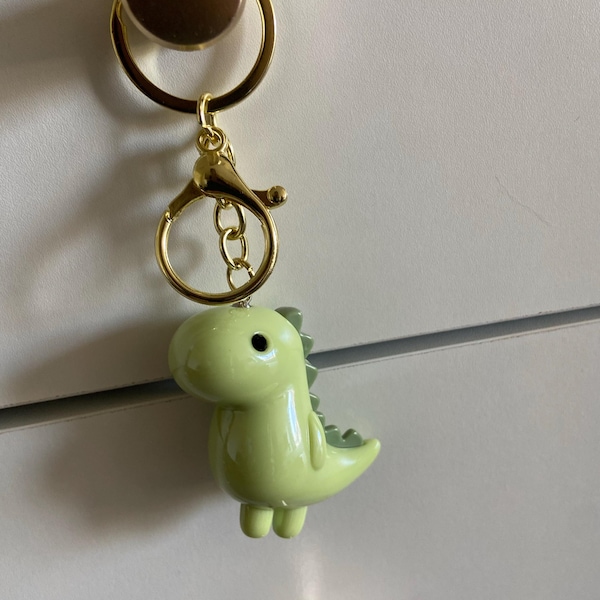 Chibi Iridescent Dinosaur Keychain - Etsy
