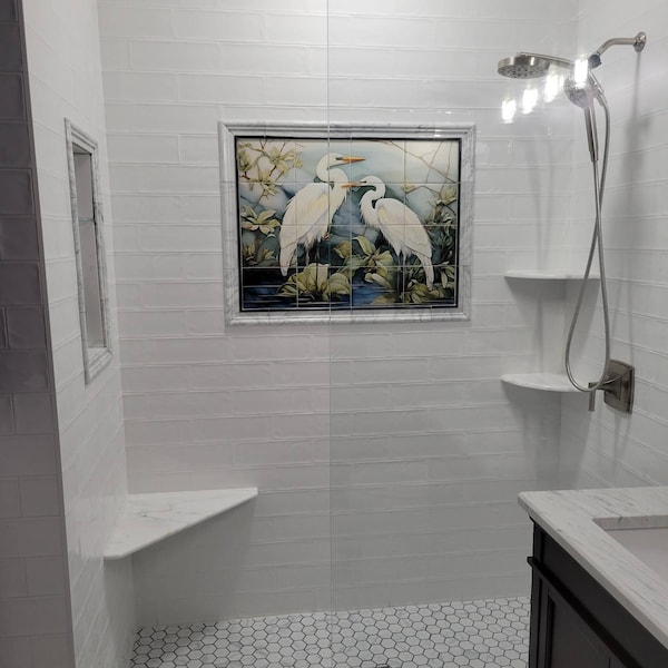 White Dove Ceramic Tile, Bird Accent Tile - Etsy