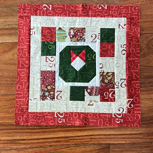 W is for Wreath Mini Quilt - PDF Download (alphabet Series) - Etsy