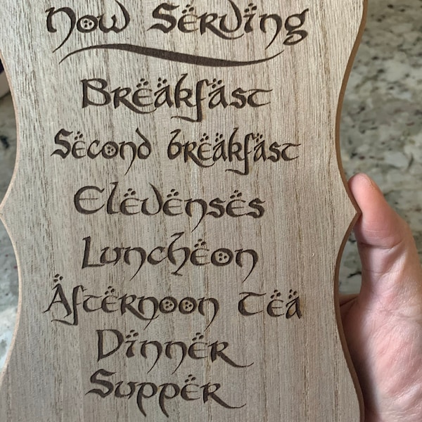 Scratch and Dent Sale!! Hobbit Daily Meals Engraved Plaque/sign. Very ...
