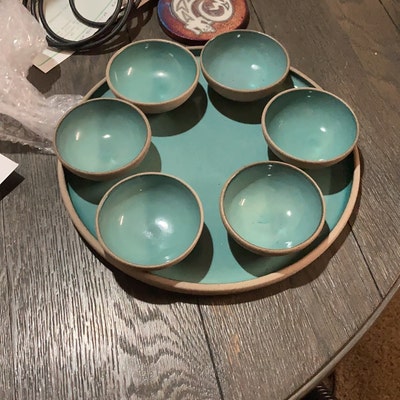 Ceramic Tea Set, Turquoise Teapot Set, TOW Mugs & Teapot, Tea Pitcher ...