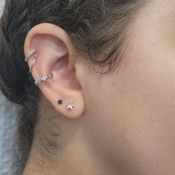 Star Celestial Screw Back Stud Earrings • Dainty Minimalist Stacking ...