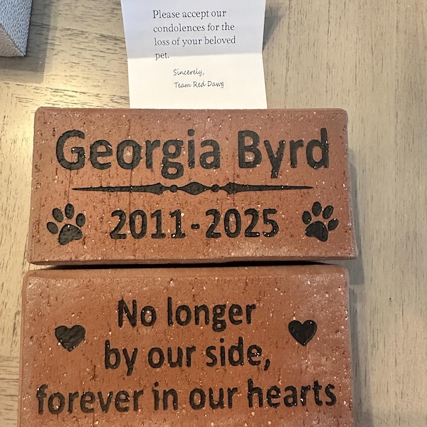Pet Memorial Stone / REAL CLAY PAVER Brick / Pet Grave Marker Headstone ...