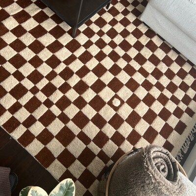Home Décor Area Rug, Checkered Rug Runner, Moroccan Rug Large ...