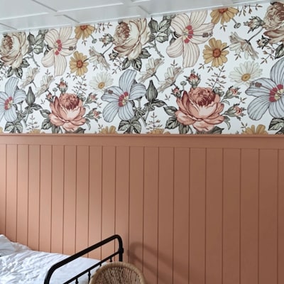 Madelyn Flowers Wallpaper, Removable Peel and Stick Wallpaper ...