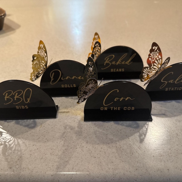 Acrylic Buffet Food Name Sign, Food Table Tent Card, Food Tag, Cute ...