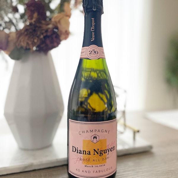 Custom Champagne Label, Personalized Champagne Bottle Label for ...