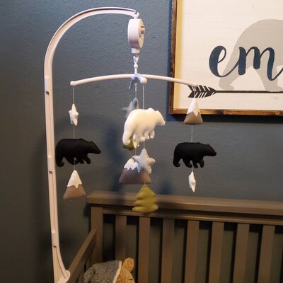 Bear Adventure Baby Mobile, Woodland Baby Mobile,bear Mountain Crib ...
