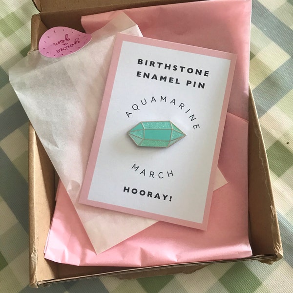 Birthstone Pin - Birthday Badge - Gemstone Pin - Hard Enamel Pin ...
