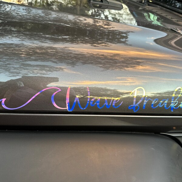 Ocean Wave Decal Sticker With Custom Word, Custom Wave Vinyl Decal ...