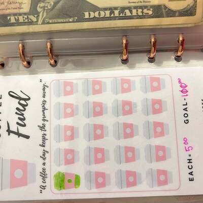 A6 Binder Dividers Baby Pink Cash Stuffing Cash Envelope Saving Tracker ...