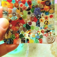 Funky Geometric Super Colorful Fused Glass Coasters - Etsy Canada