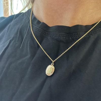 Mini Locket Necklace, Oval Locket Necklace, Gifts for Her, Birthday ...